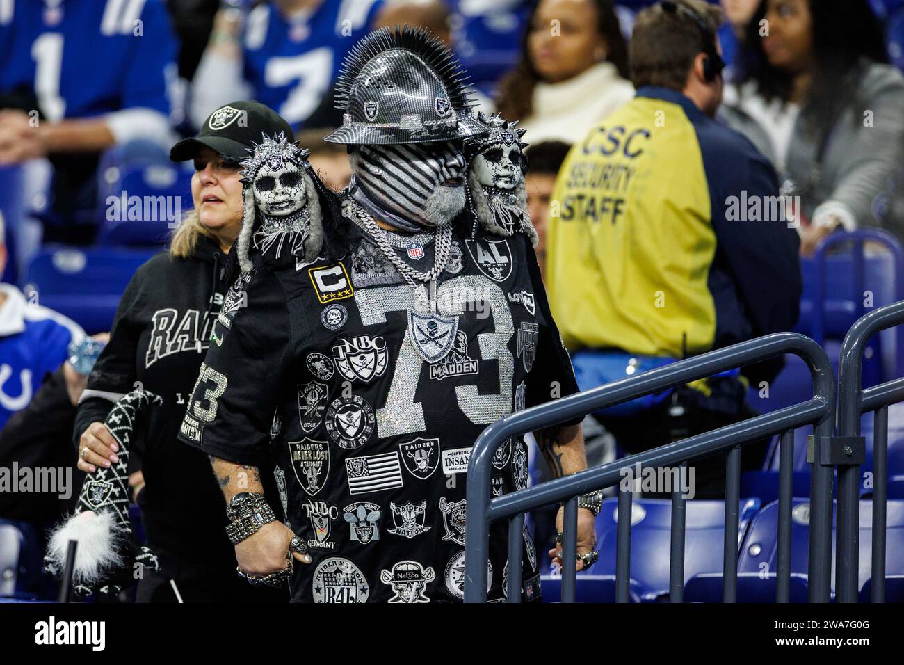 Indianapolis, Indiana, USA. 31st Dec, 2023. Las Vegas Raiders fan ...