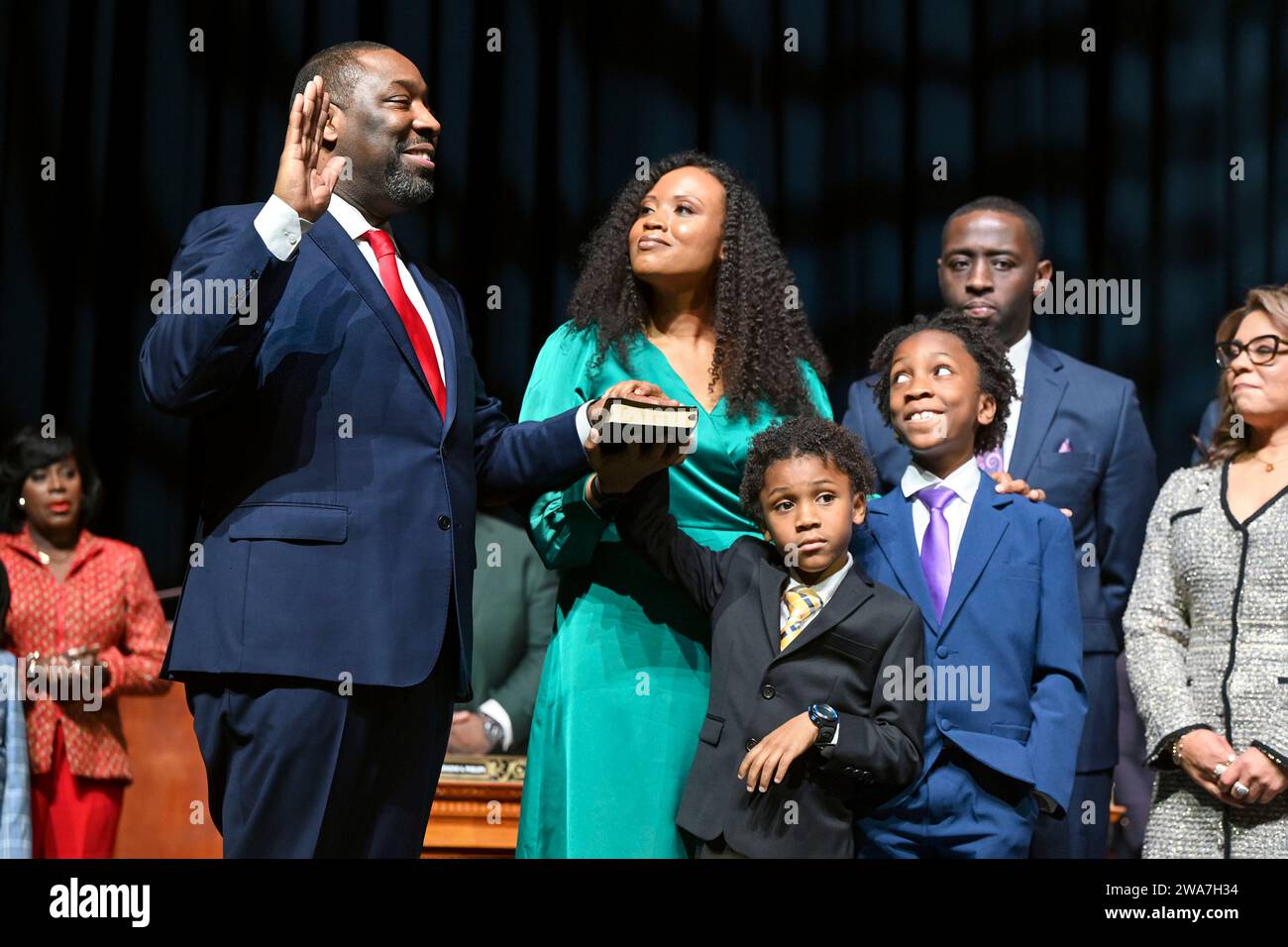 Kenyatta Johnson, with his wife, Dawn Chavous, center, and their sons ...