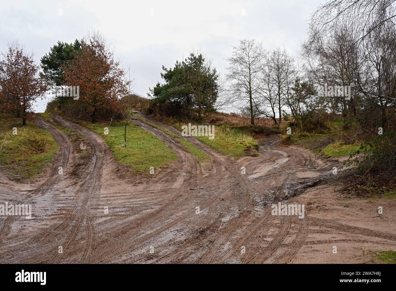 An off roading 4x4 mud track course Stock Photo - Alamy