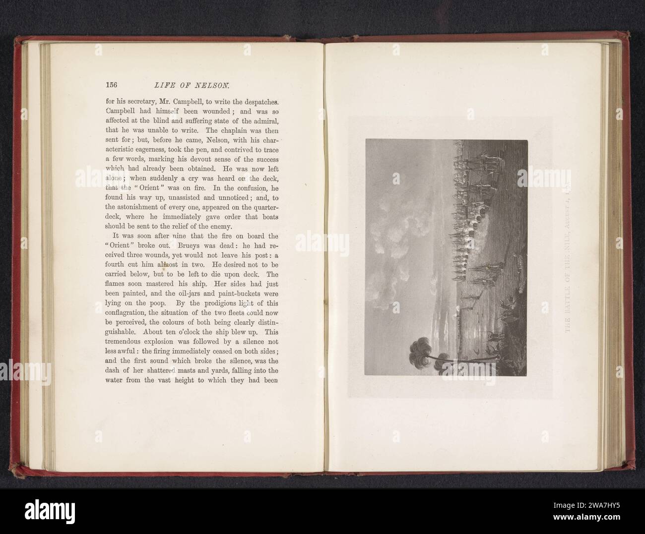 Photo production of a print of the Battle of the Nile in 1798 ...