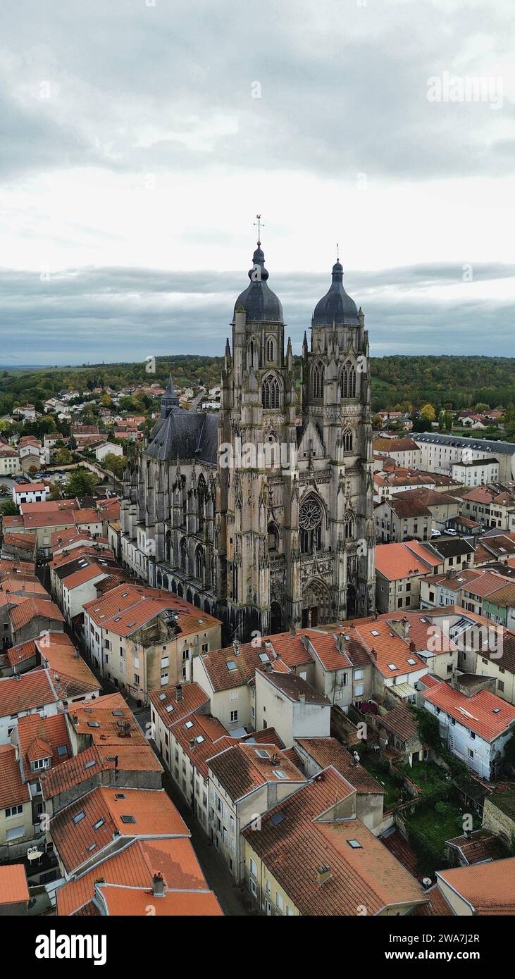 drone photo Saint-Nicolas-de-Port basilica France Europe Stock Photo ...