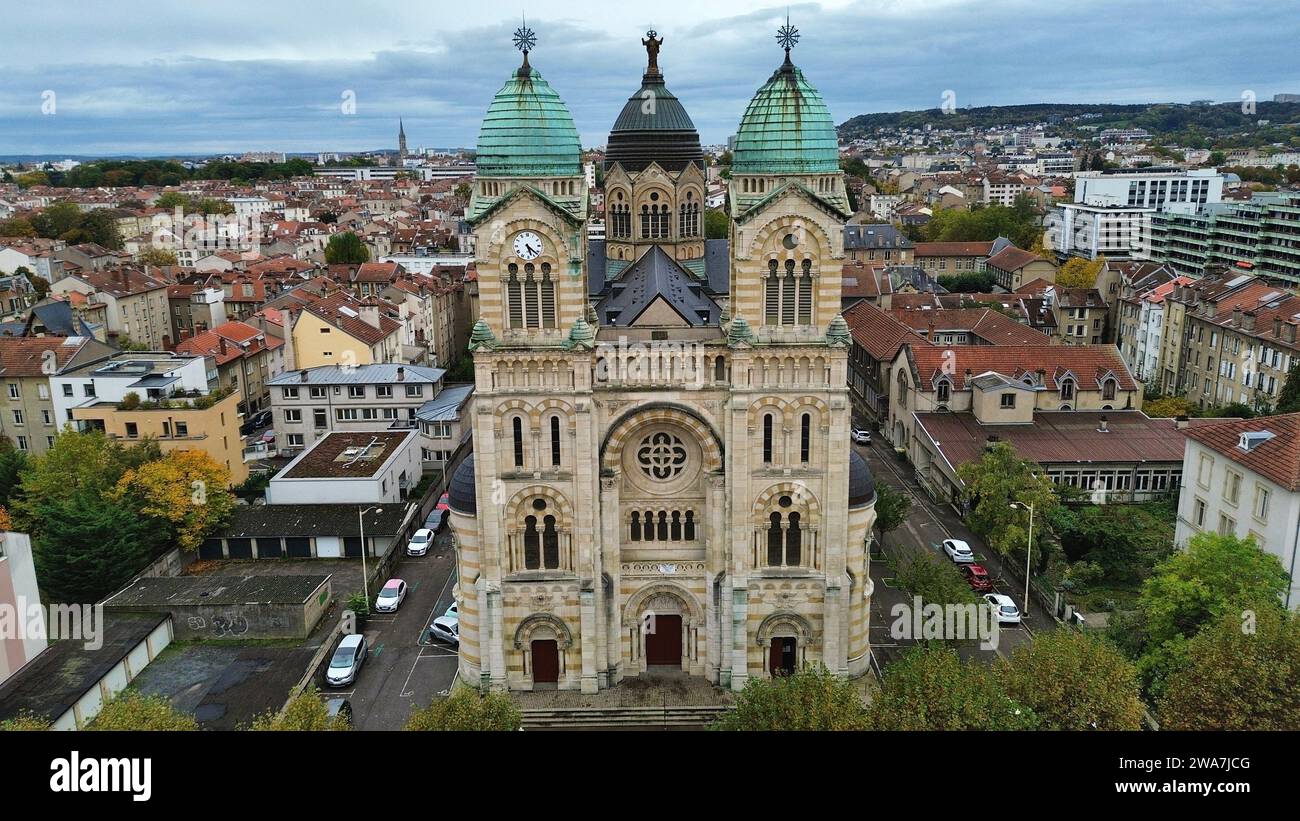 Drone photo basilique du sacre coeur de nancy france hi-res stock ...