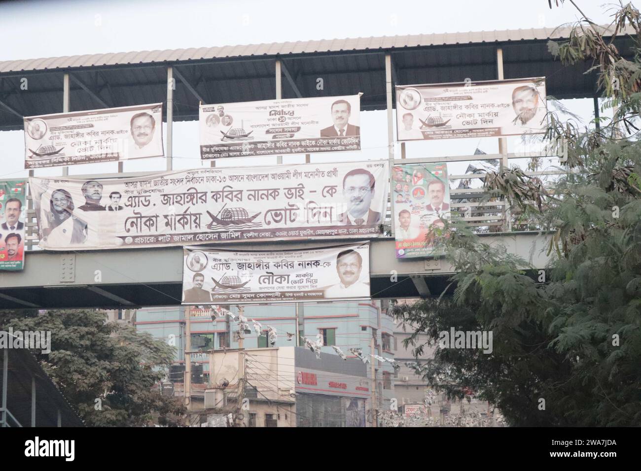 Dhaka, Bangladesh. 3rd Jan, 2024. A general election poster depicting ...