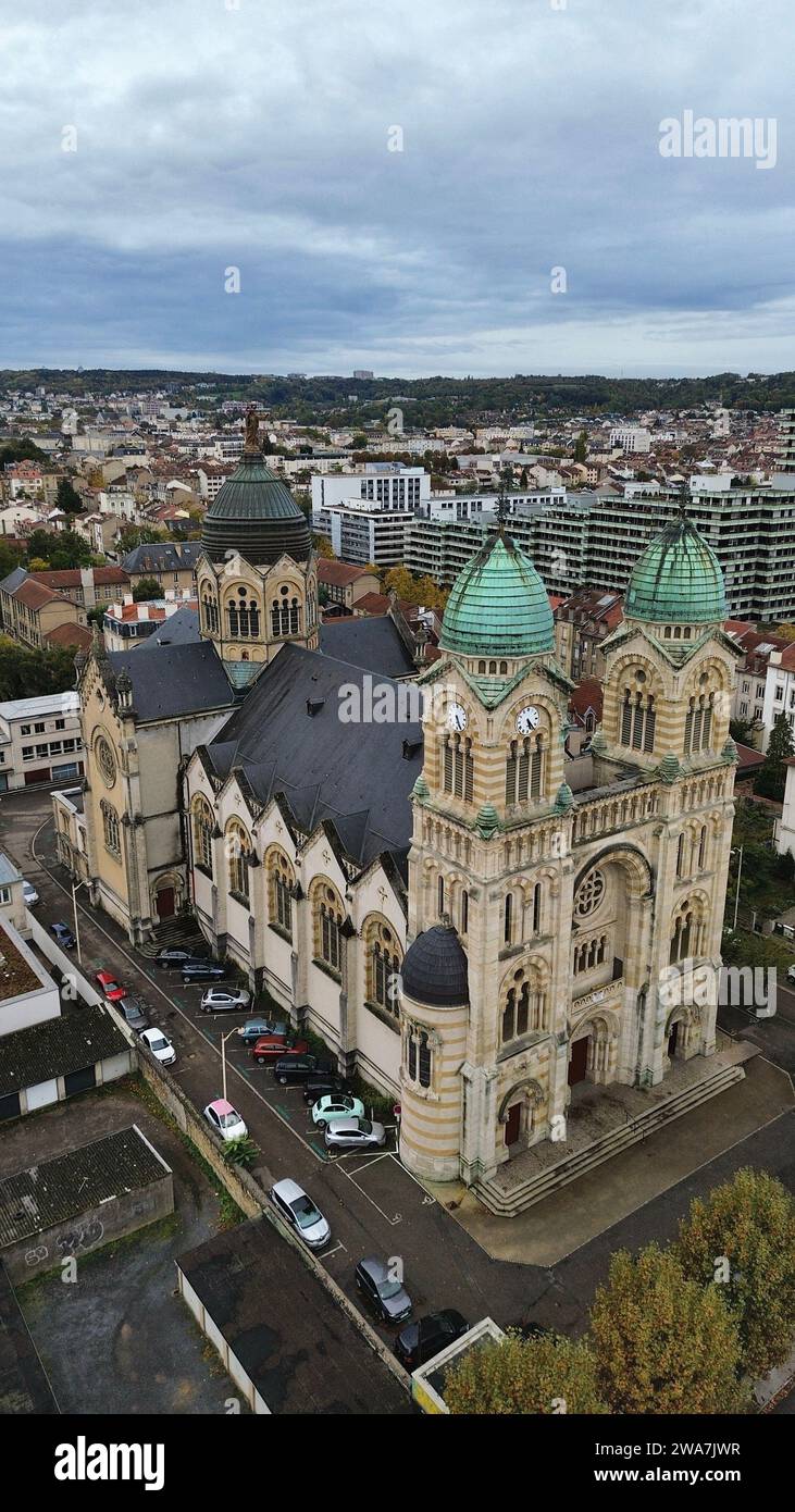 Drone photo basilique du sacre coeur de nancy france hi-res stock ...