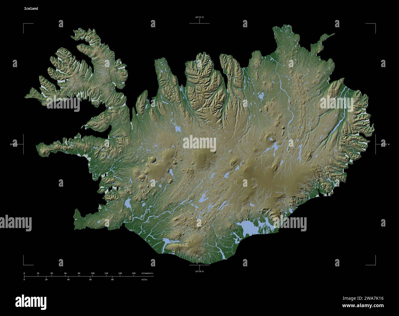 Shape of a Pale colored elevation map with lakes and rivers of the ...