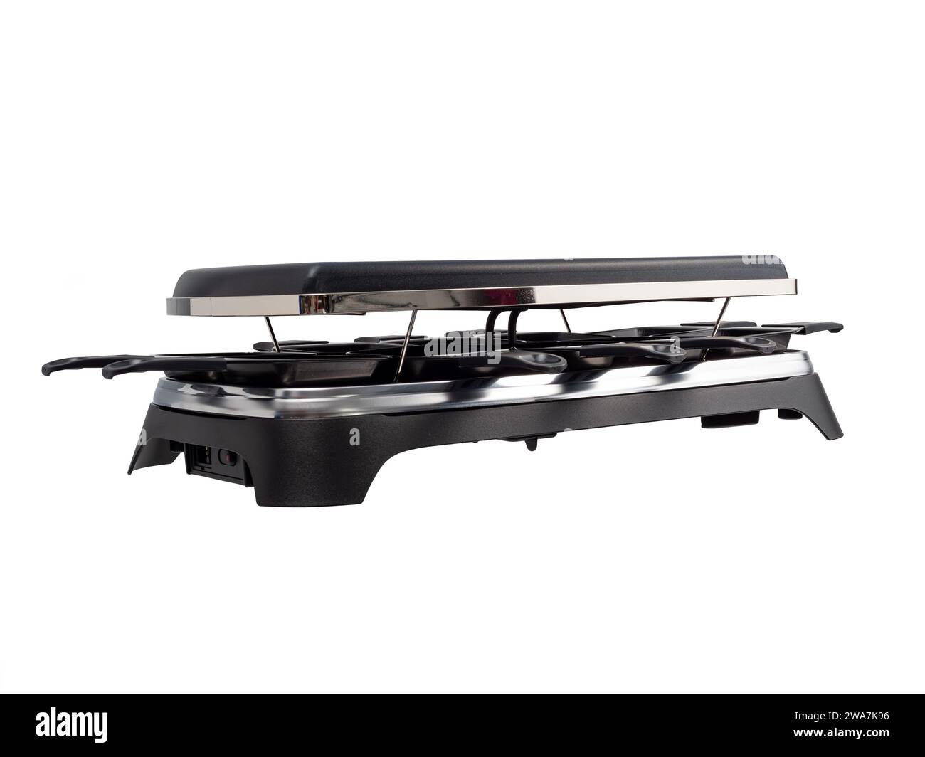 Raclette and grill isolated on white background. Raclette and grill ...