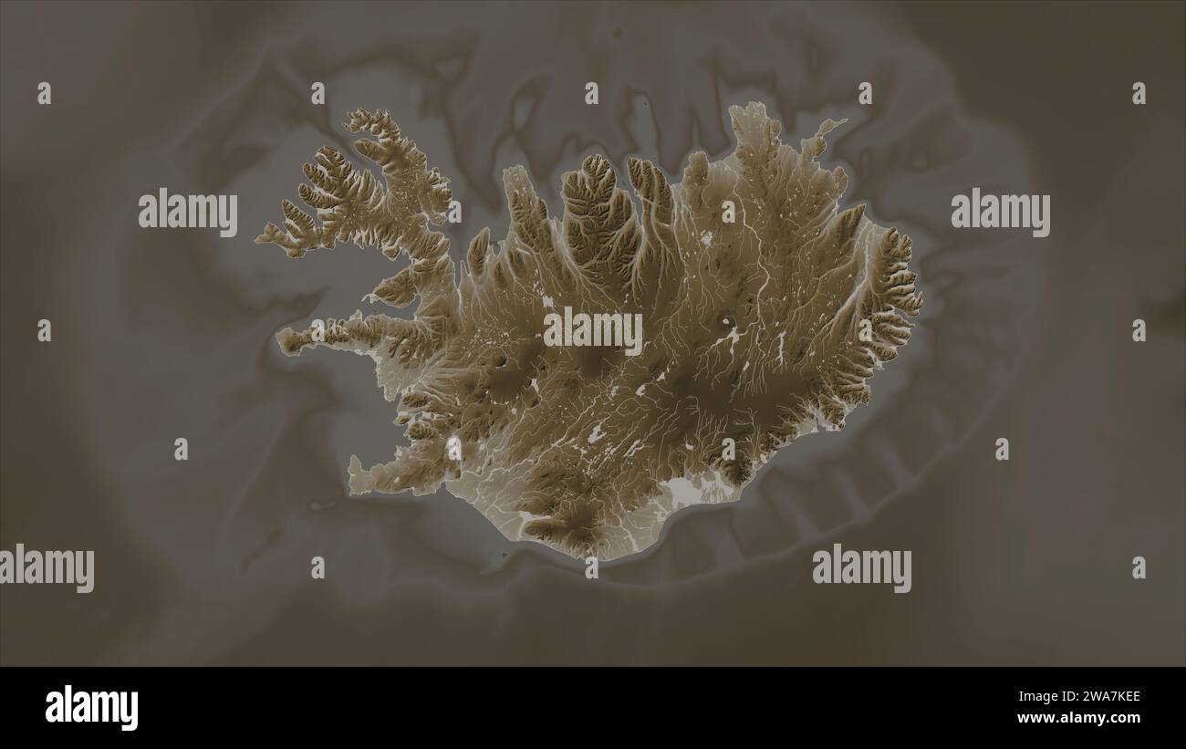 Iceland map highlighted in hi-res stock photography and images - Alamy