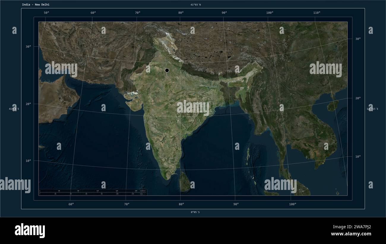 India highlighted on a high resolution satellite map map with the ...