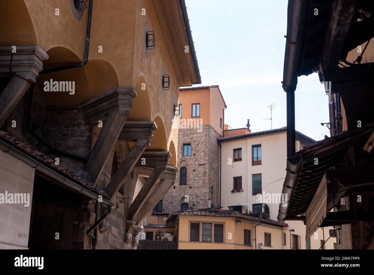 Famous Ponte Vecchio from medieval times in the city center of Florence ...