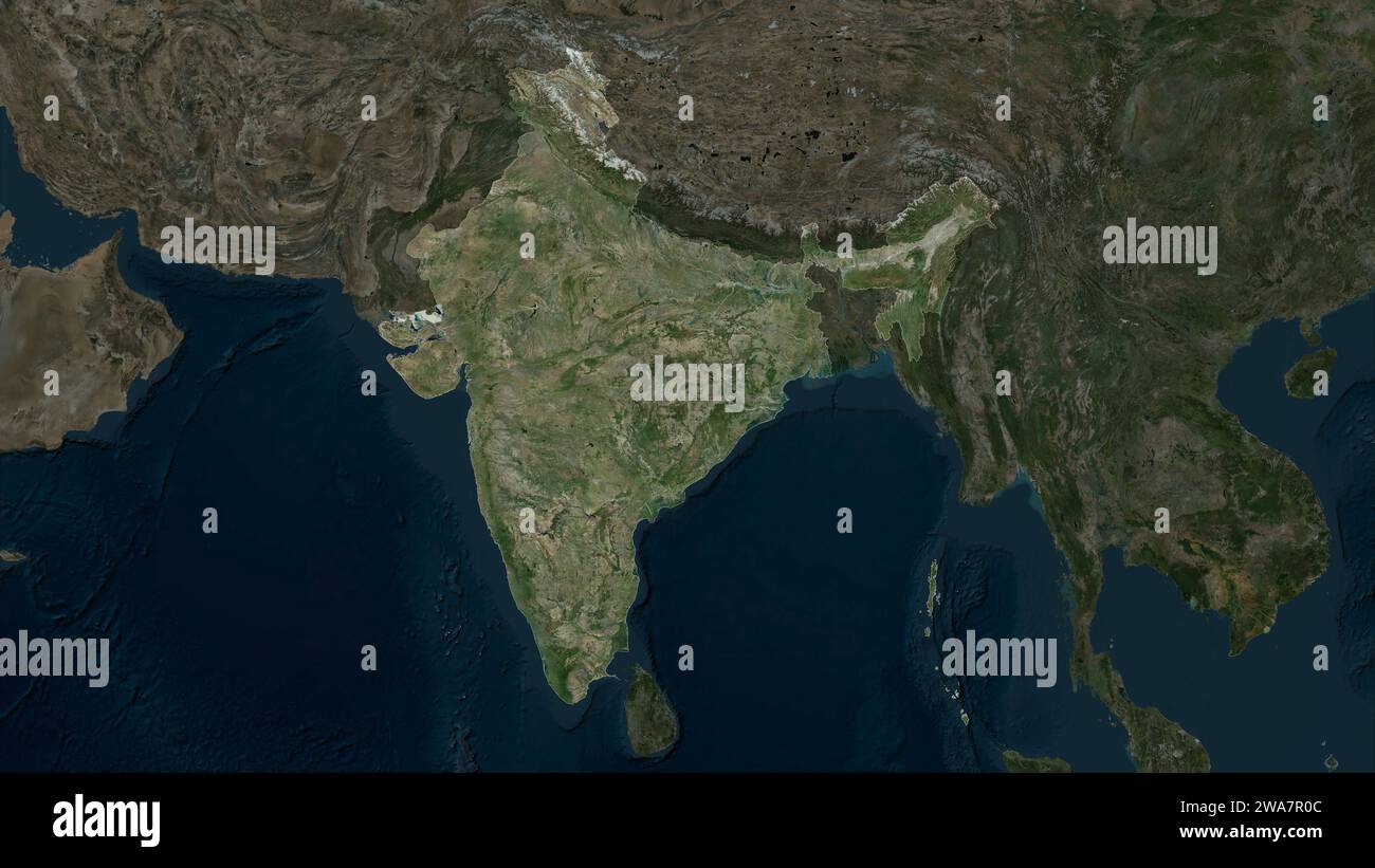 India highlighted on a high resolution satellite map Stock Photo - Alamy