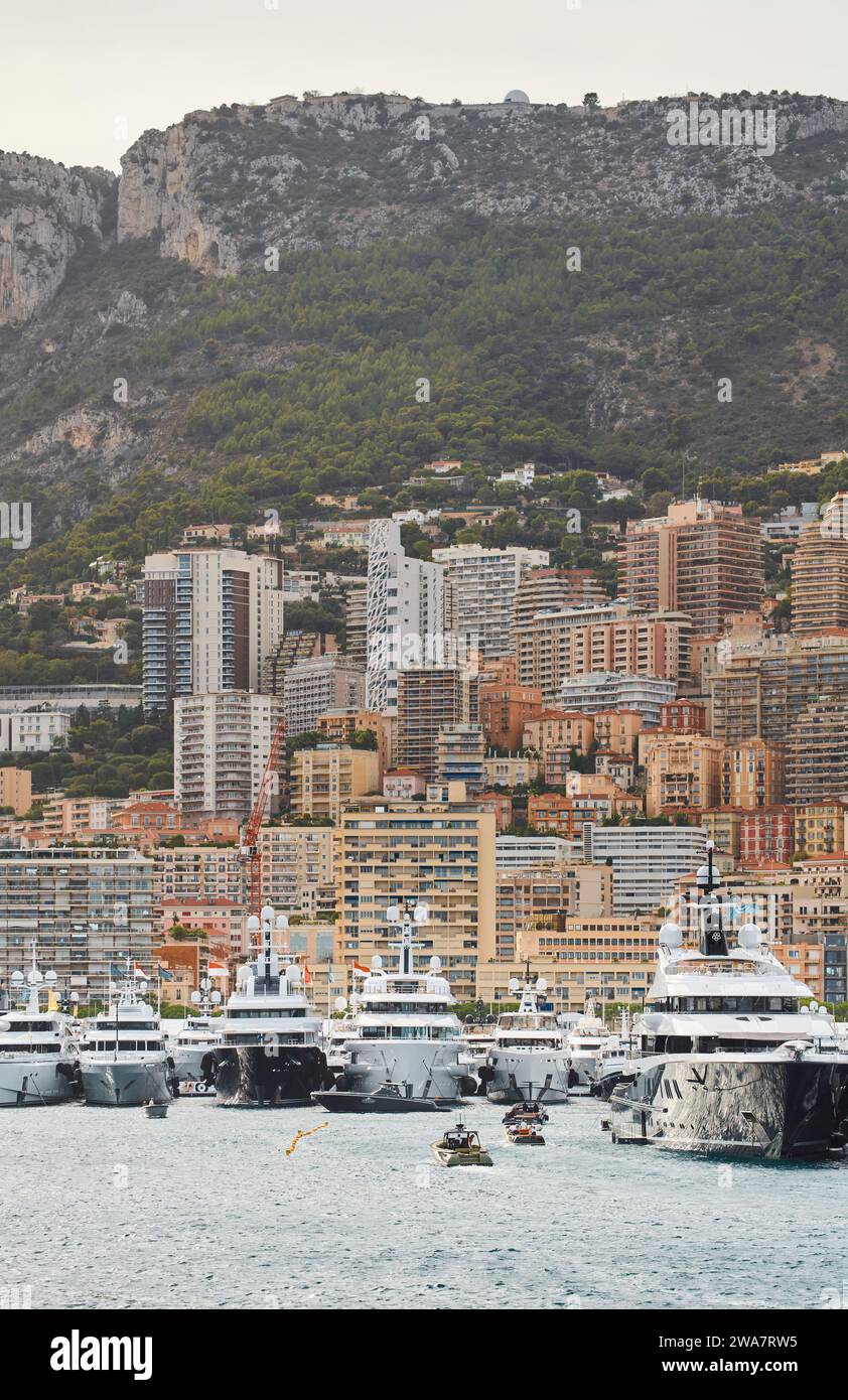 Monaco, Monte Carlo, 29 September 2022 - a lot of luxury yachts at the ...