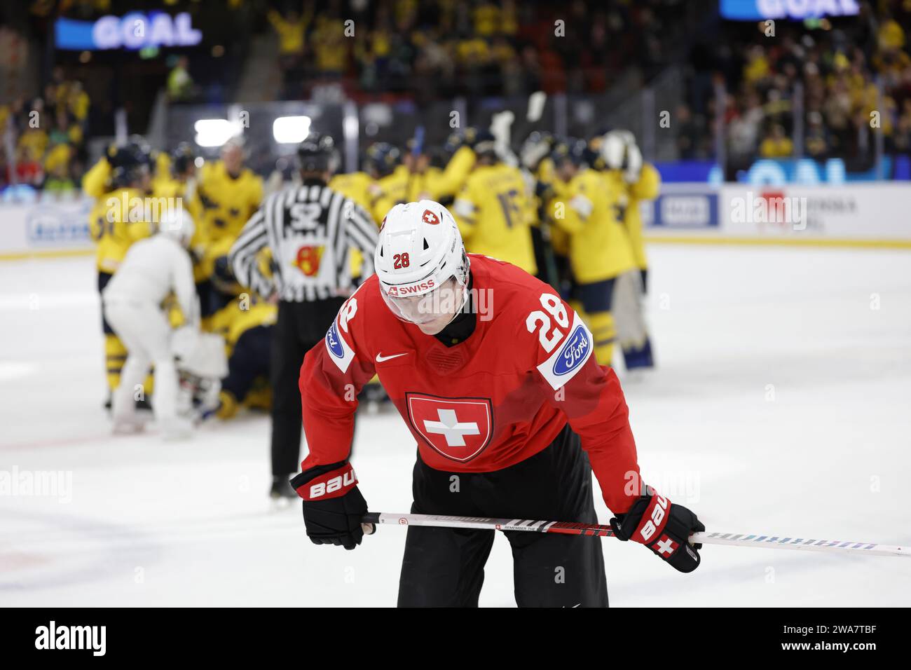 GOTHENBURG, SWEDEN 20240102Switzerland's Nick Meile looks dejected ...