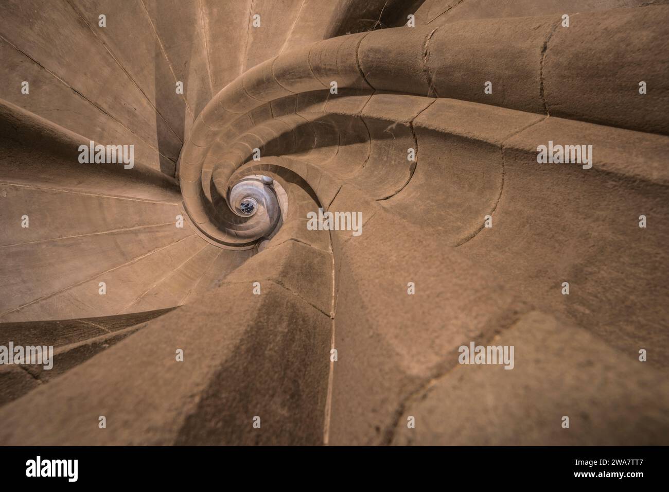 Bottom view of a historic spiral staircase Stock Photo - Alamy