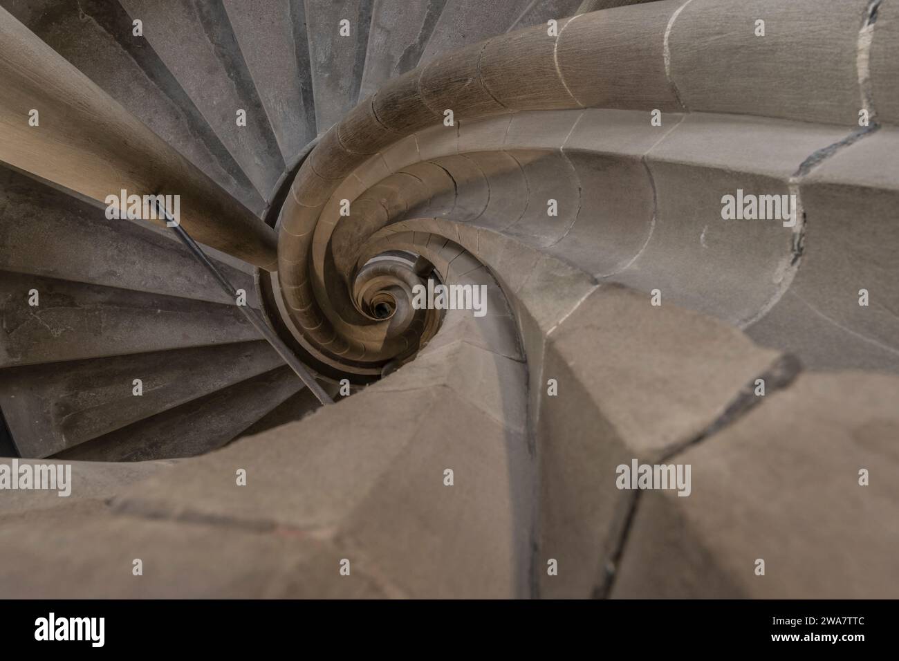 Bottom view of a historic spiral staircase Stock Photo - Alamy