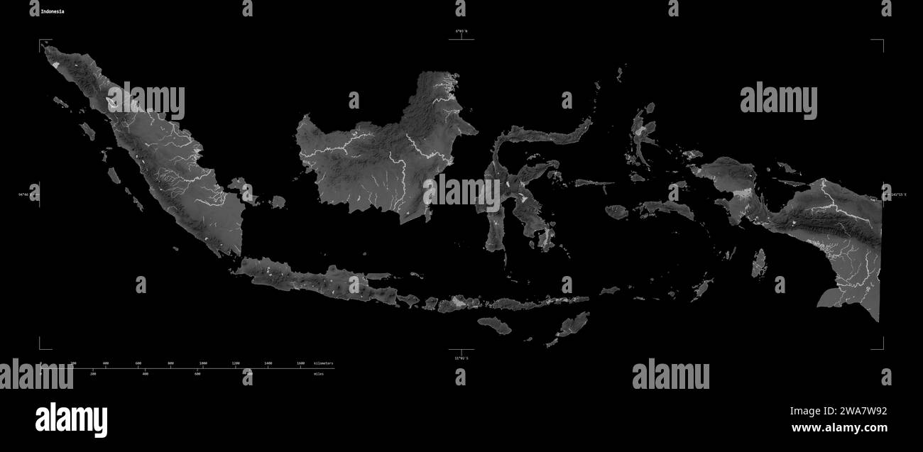 Shape of a Grayscale elevation map with lakes and rivers of the ...