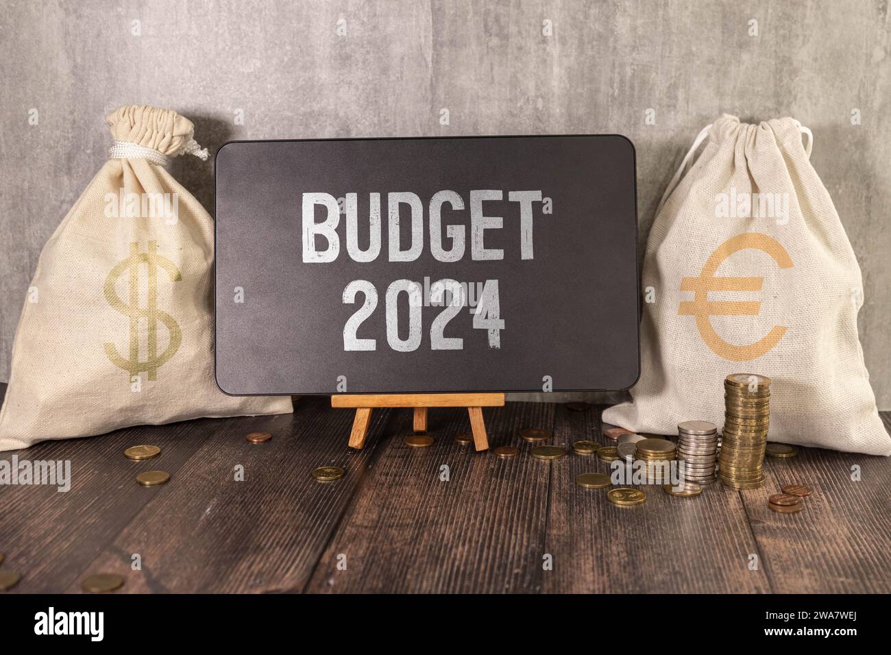 BUDGET 2024 text with calculator on the table, financial concept budget ...