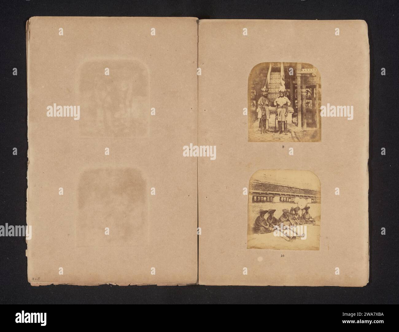 Two actors with masks from a play in India, Melville Clark, c. 1860 ...