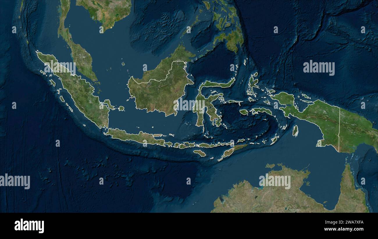 Indonesia outlined on a high resolution satellite map Stock Photo - Alamy
