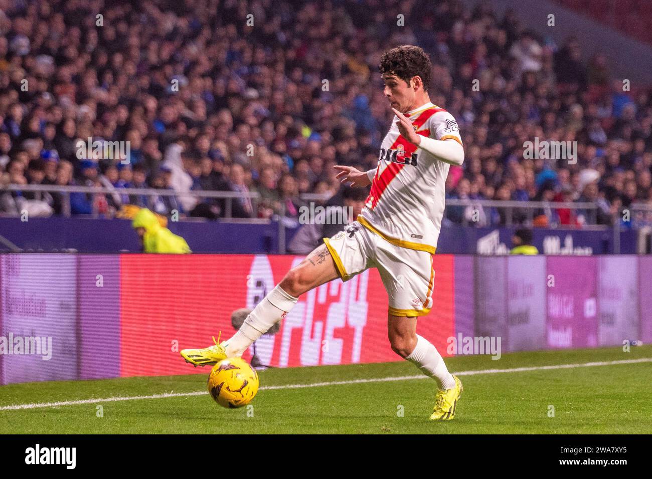 Madrid, Madrid, Spain. 2nd Jan, 2024. Rayo Vallecano player control 34 ... Madrid, Madrid, Spain. 2nd Jan, 2024. Rayo Vallecano player control 34 ...
