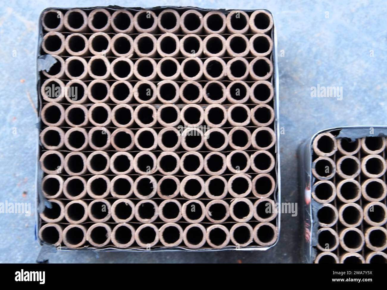 Used fireworks firecrackers lying on floor after exploding in ...