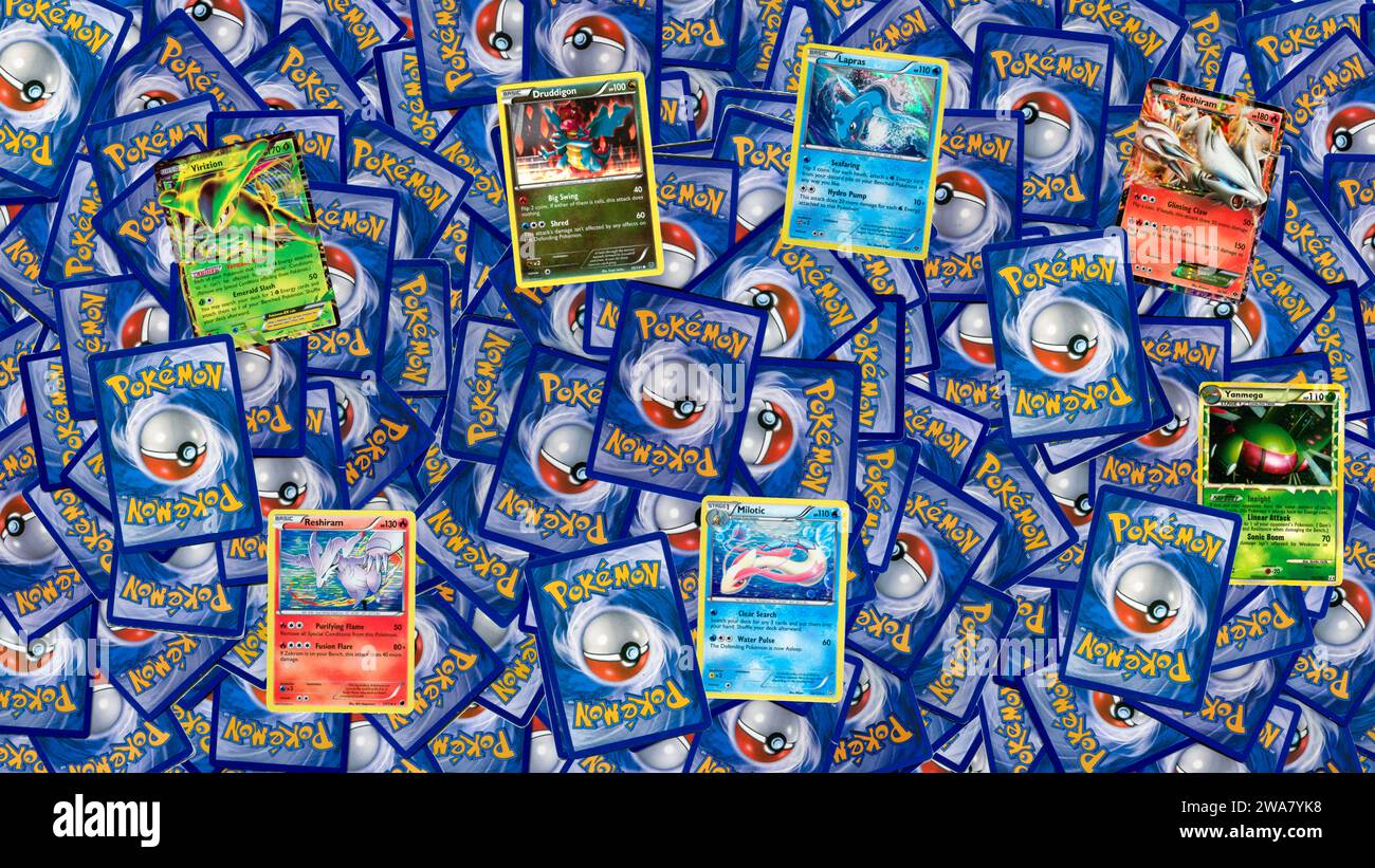 Collection of authentic used Pokémon trading cards banner heading ...