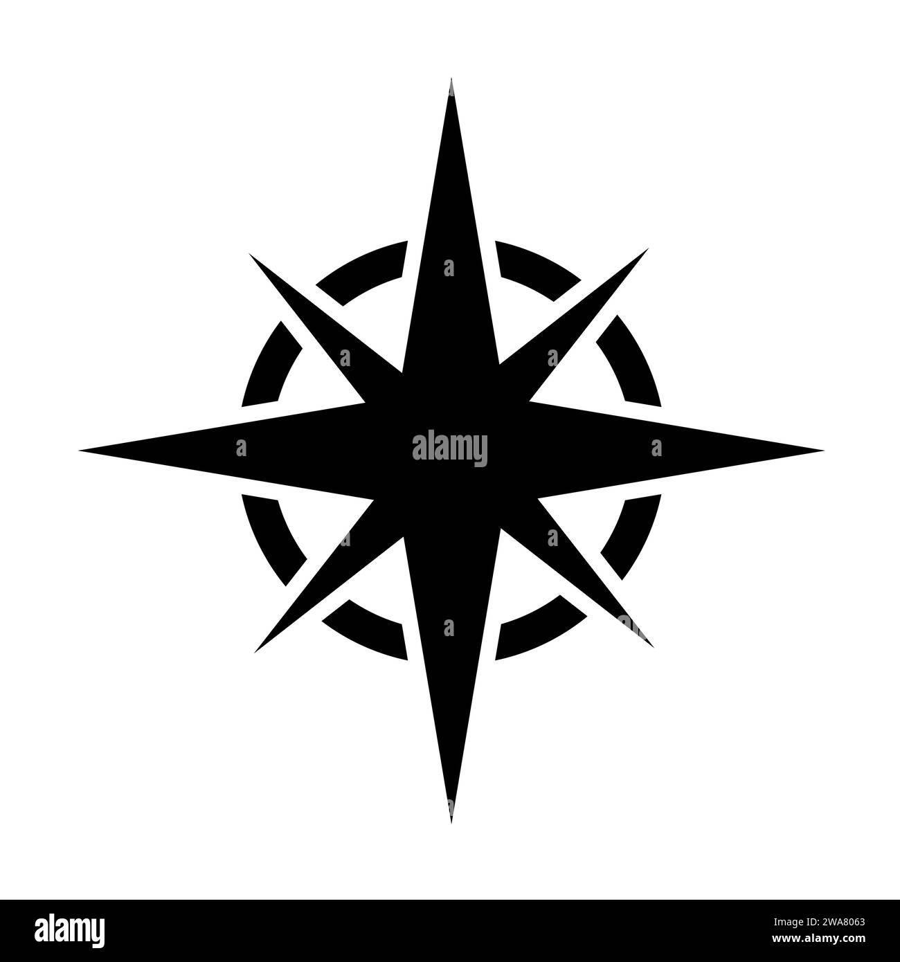 Compass rose - nautical chart. Travel equipment displaying orientation ...