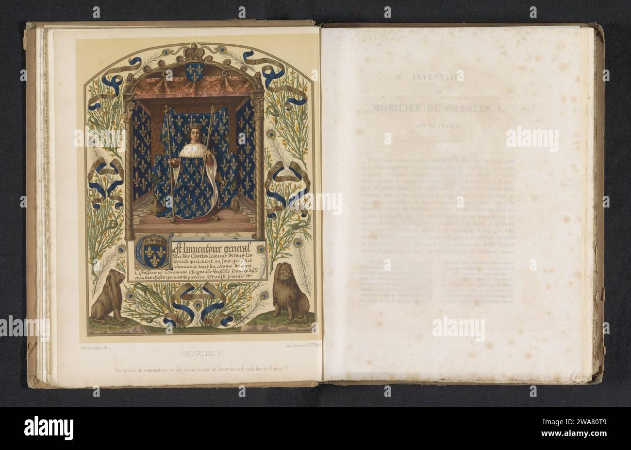 Reproduction of a miniature, representing Charles VI of France, c. 1869 ...