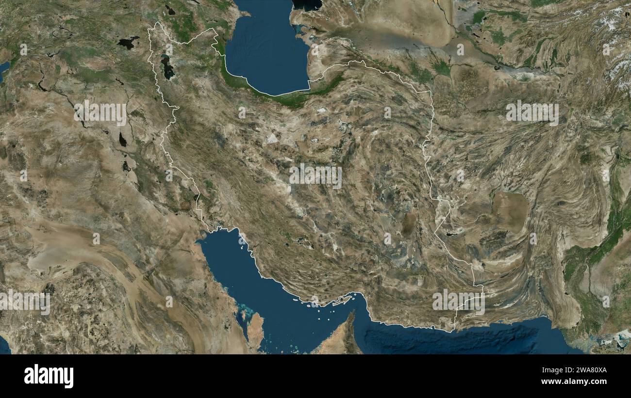 Iran outlined on a high resolution satellite map Stock Photo - Alamy