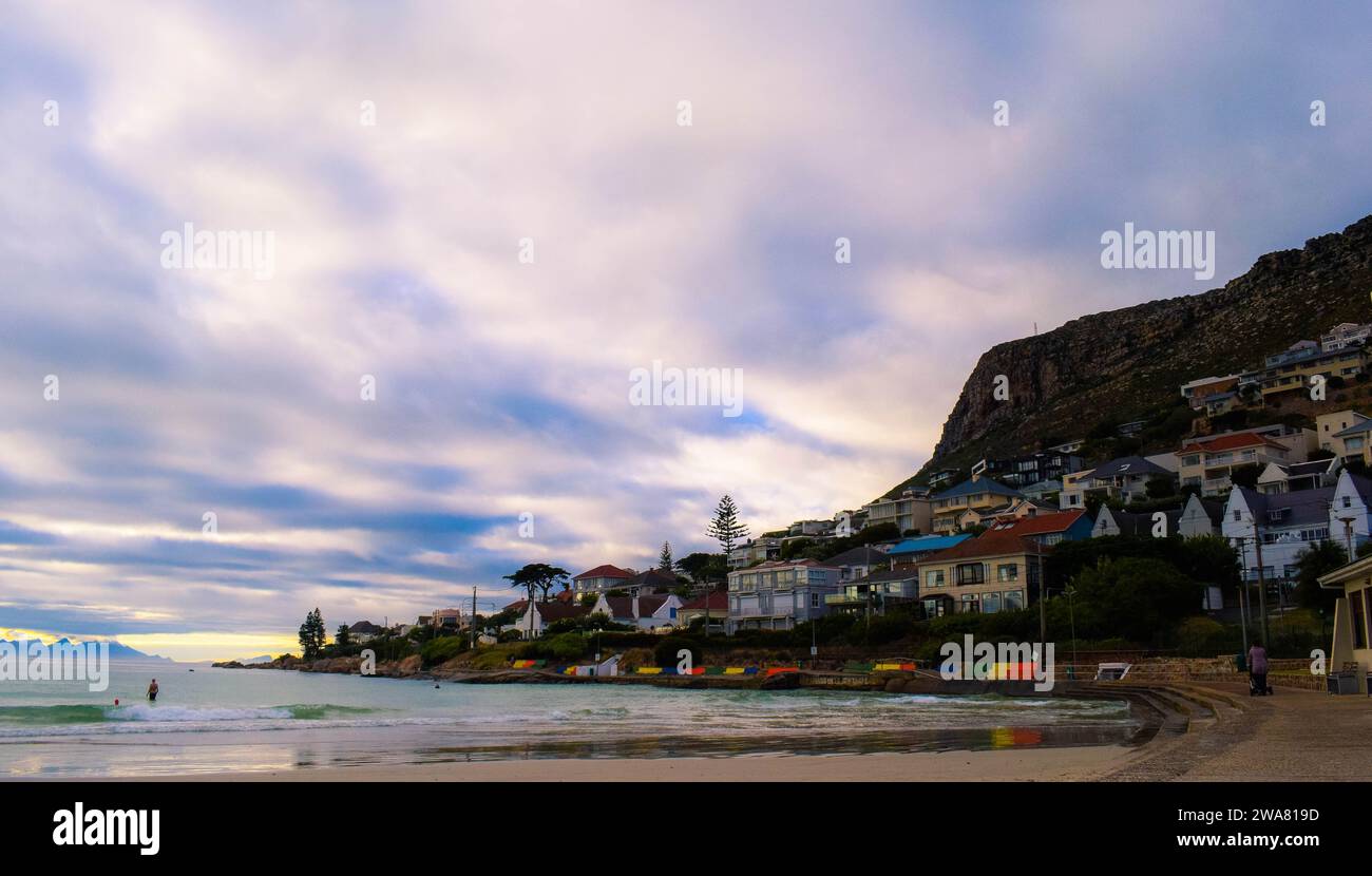 Stunning mountain view at Fish Hoek Beach, South Africa Stock Photo - Alamy