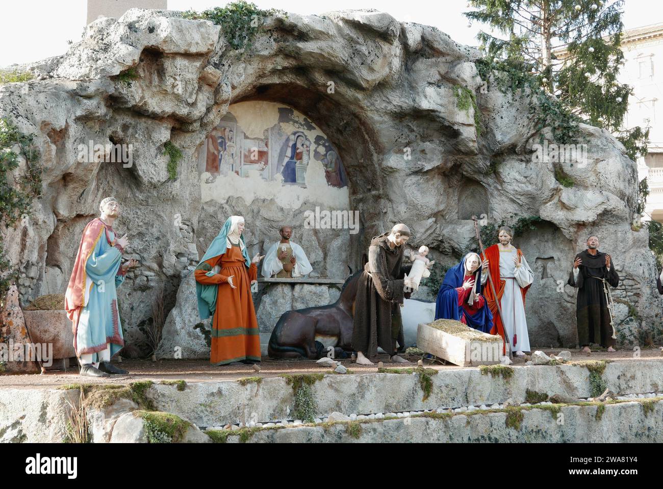 Rome, Italy. 02nd Jan, 2024. A shot of the Nativity Scene set in St ...
