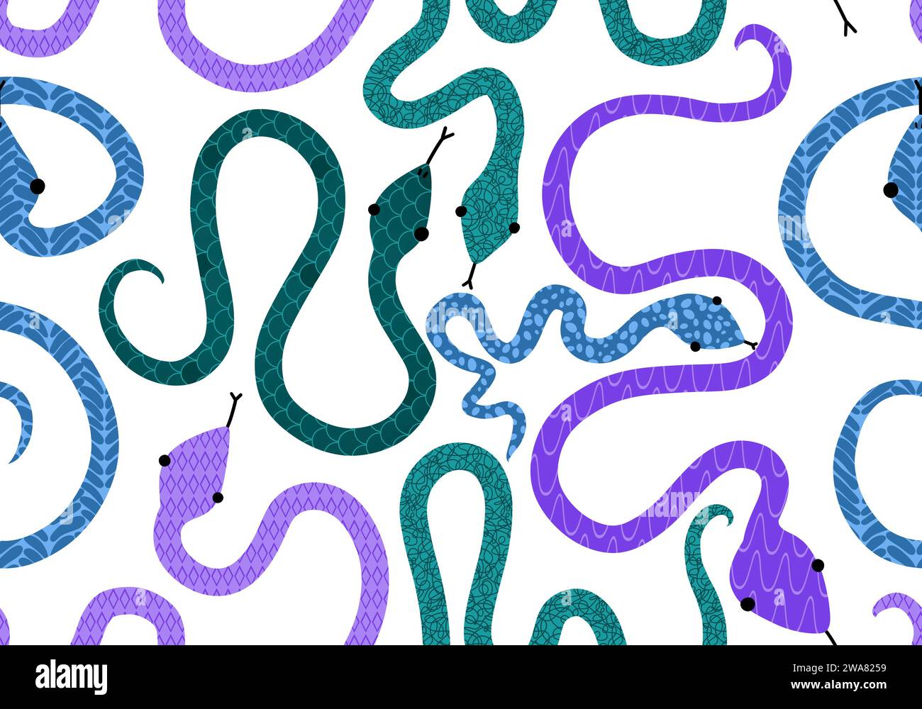 Christmas cartoon animals seamless snake pattern for new year wrapping ...