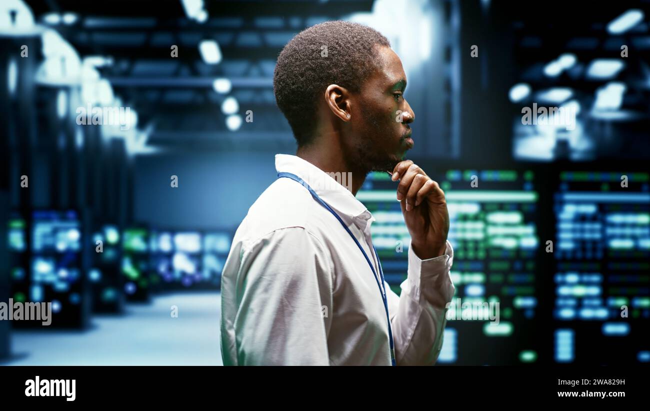 System Administrator Monitoring Supercomputer Cybersecurity Threats Arising Due To Unsecured