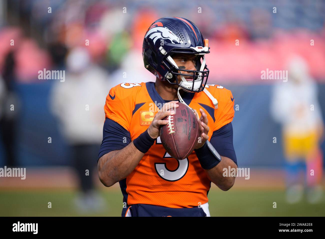 Denver Broncos quarterback Russell Wilson (3) before an NFL football ...