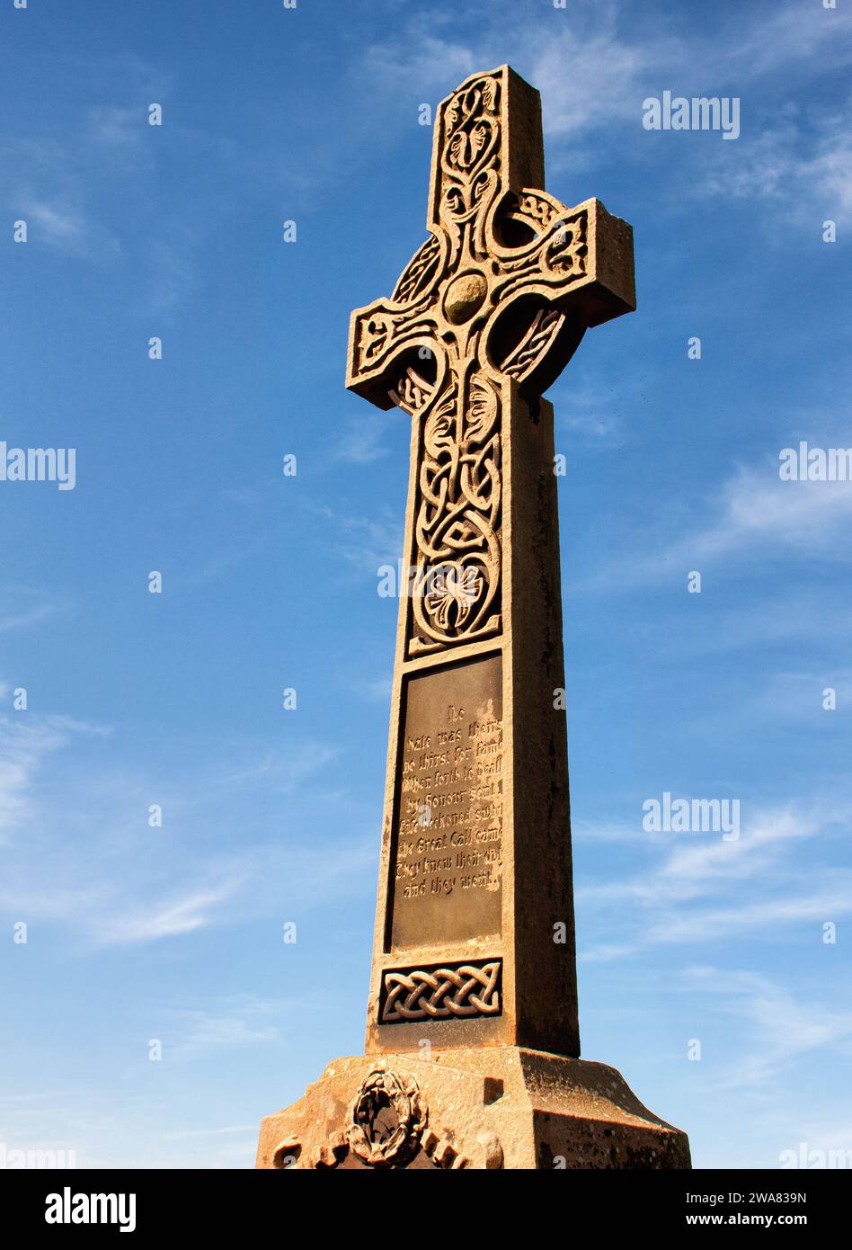 The sign of the cross on the monument of commemoration at Wooler ...