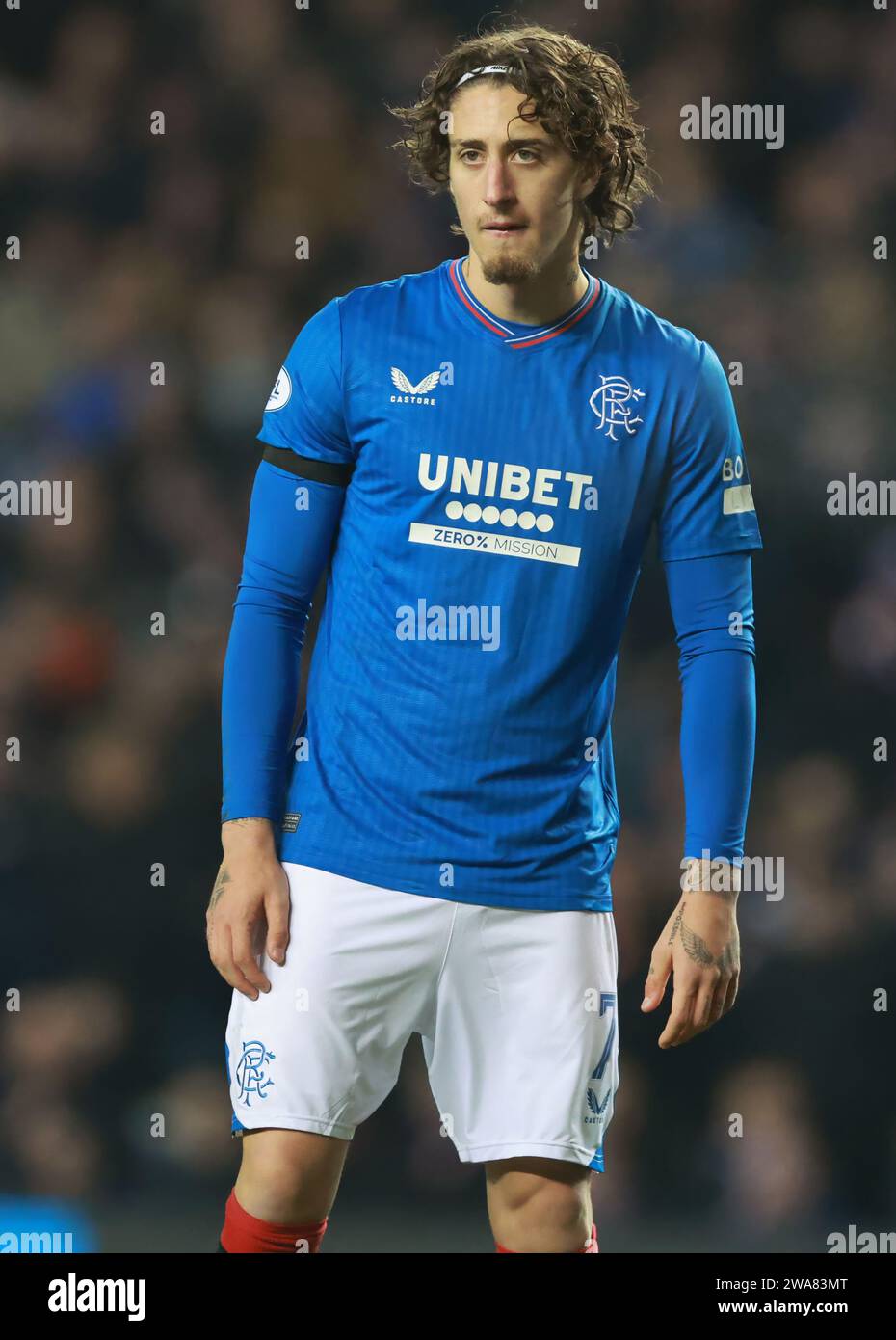 Rangers' Fabio Silva during the cinch Premiership match at the Ibrox ...