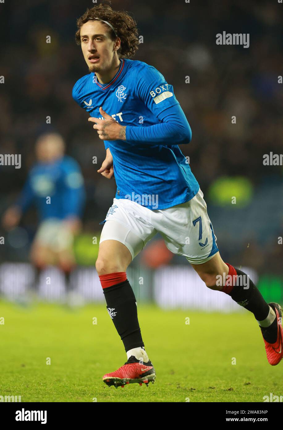 Rangers' Fabio Silva during the cinch Premiership match at the Ibrox ...