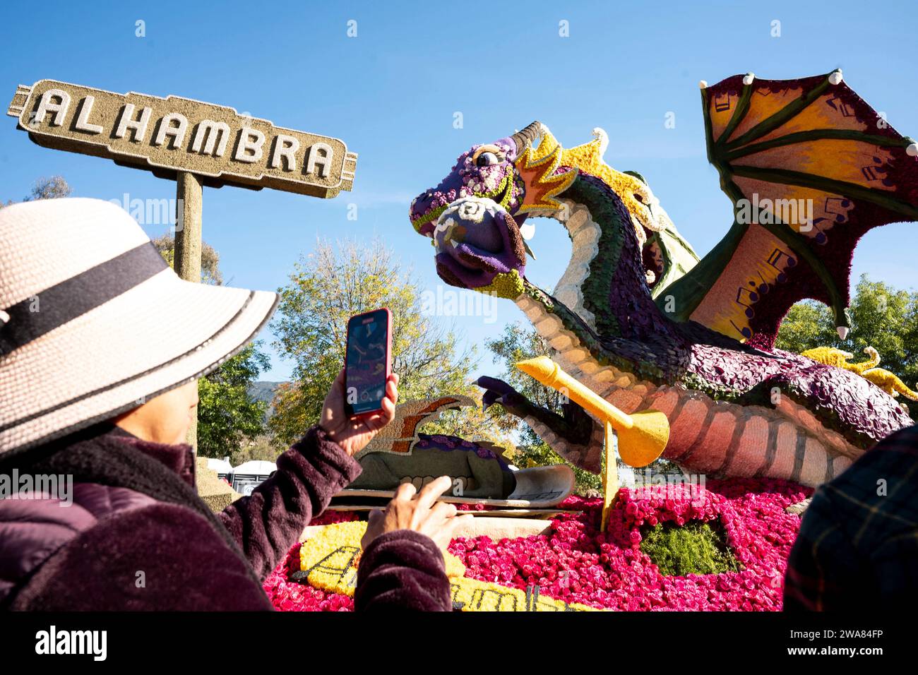 The Alhambra float, which won the Fantasy Award, gets visitors ...
