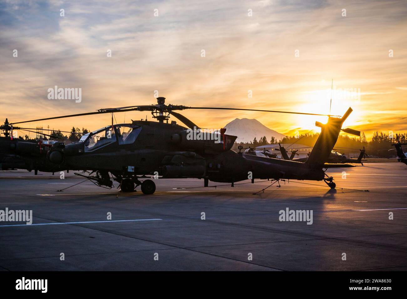 US military forces. A U.S. Army AH-64E Apache helicopter assigned to ...
