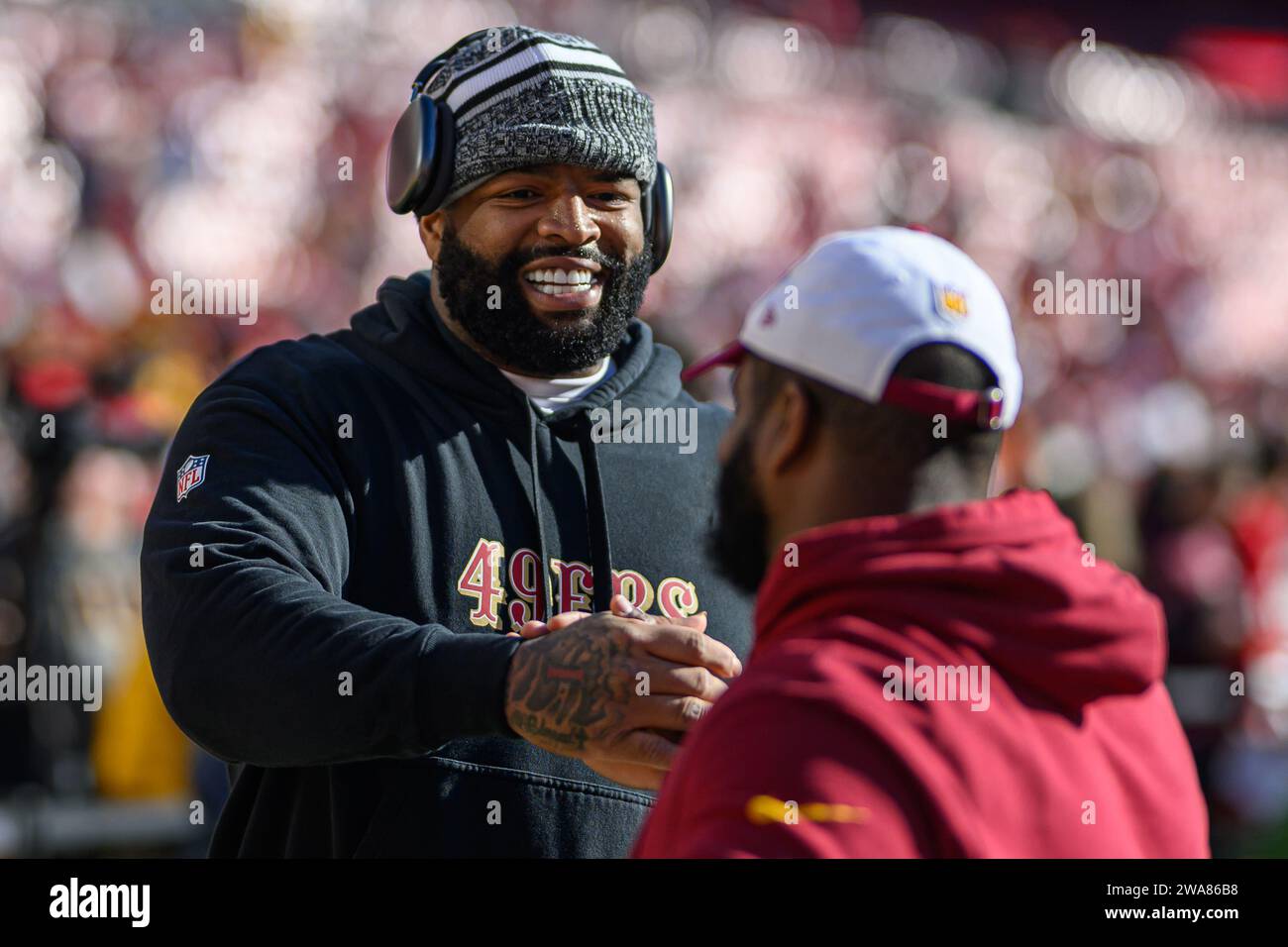 Landover, MD, USA. 31st Dec, 2023. San Francisco 49ers offensive tackle ...