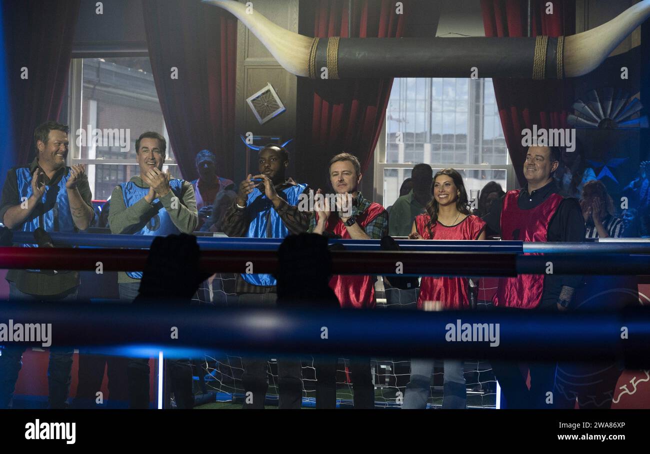 BARMAGEDDON, from left: Blake Shelton, Rob Riggle, Chris Hardwick ...