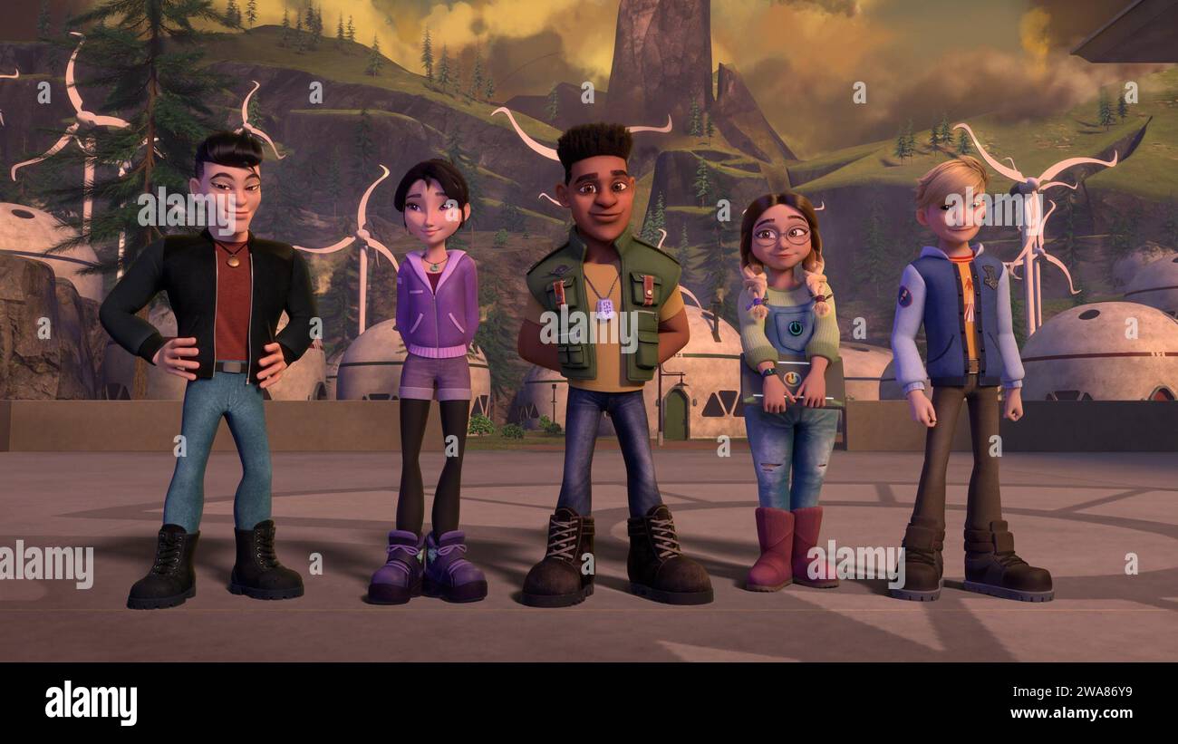 DRAGONS: THE NINE REALMS, from left: Eugene Wong (voice: Vincent Tong), Jun Wong (voice: Ashley ...