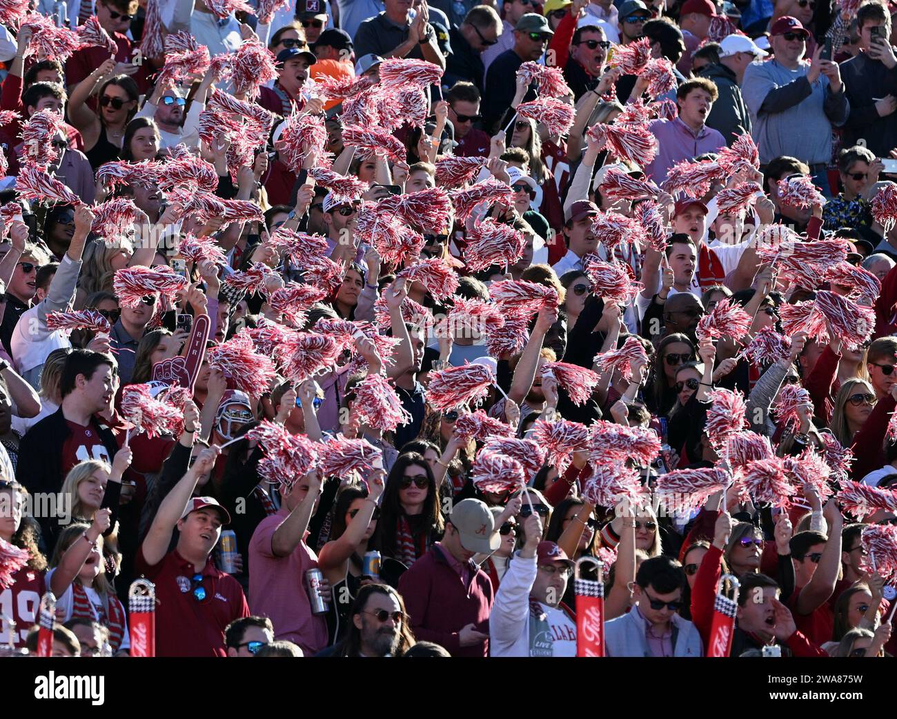 PASADENA, CA - JANUARY 01: Alabama fans in the stands before the ...