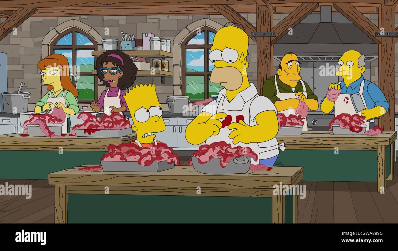 THE SIMPSONS, front, from left: Bart Simpson (voice: Nancy Cartwright ...