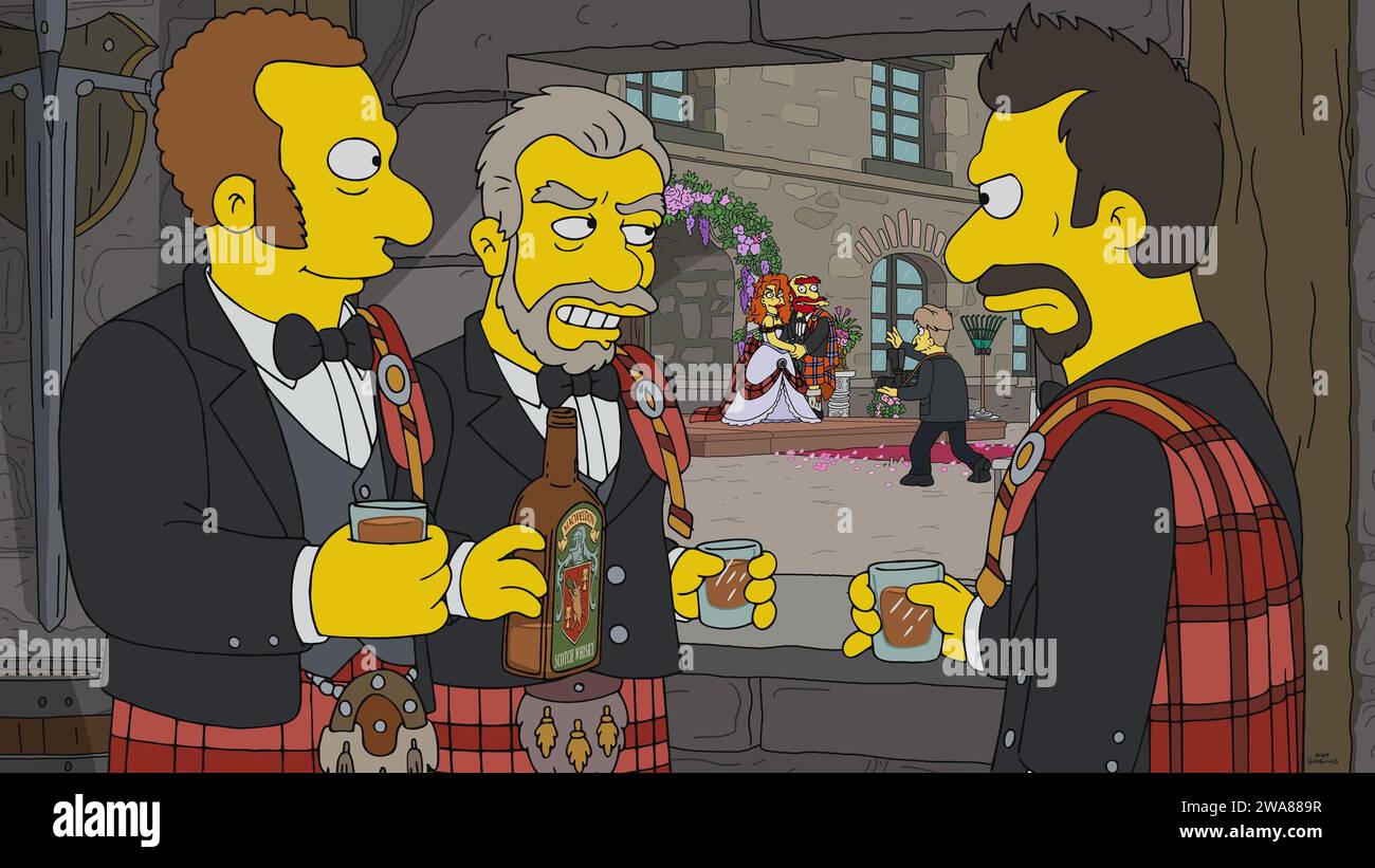 THE SIMPSONS, front, from left: Owen MacWeldon (voice: Chris Edgerly ...