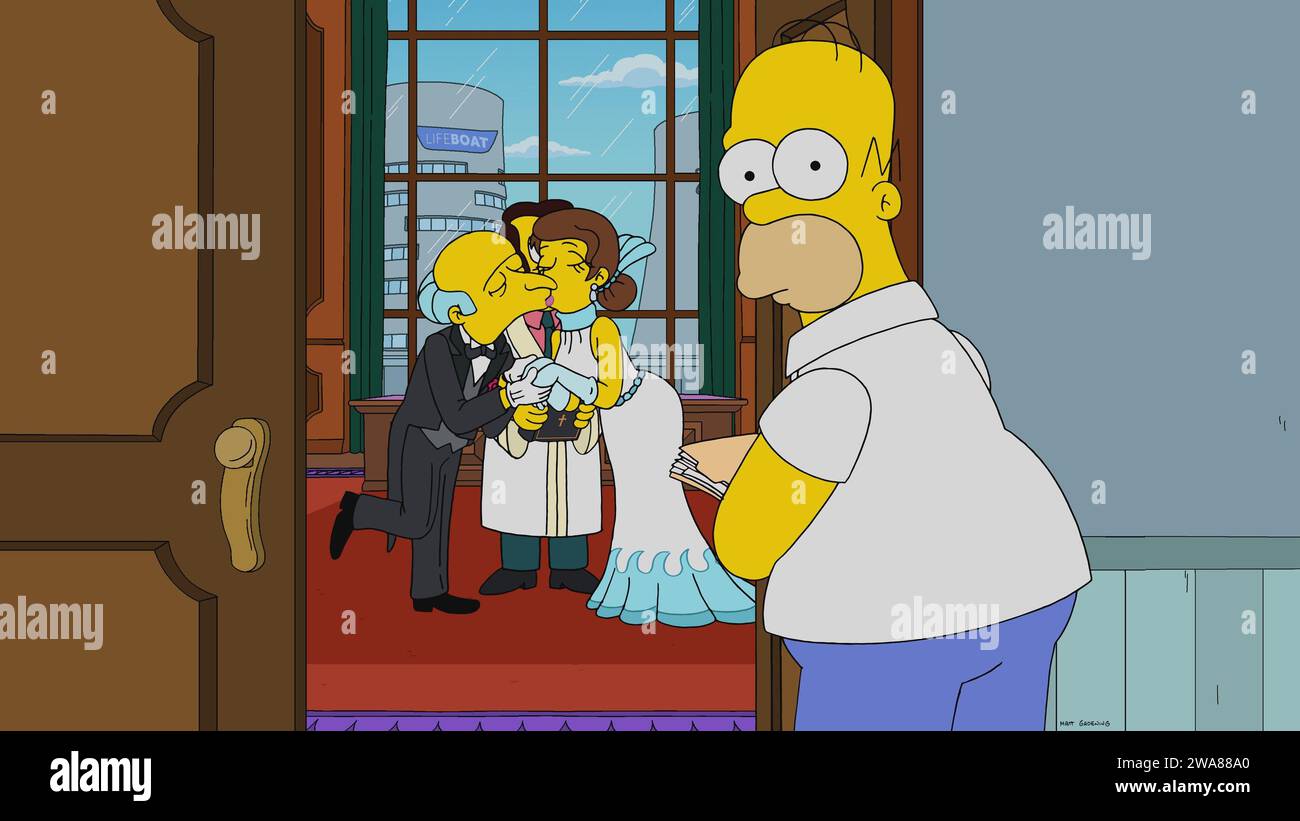 THE SIMPSONS, from left: Mr. Burns (voice: Harry Shearer), Reverend ...