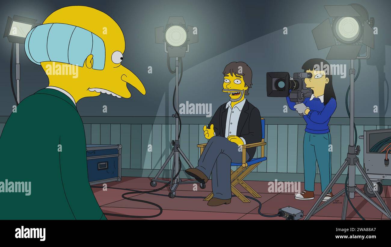 THE SIMPSONS, Mr. Burns (left, voice: Harry Shearer), Ken Burns (center ...
