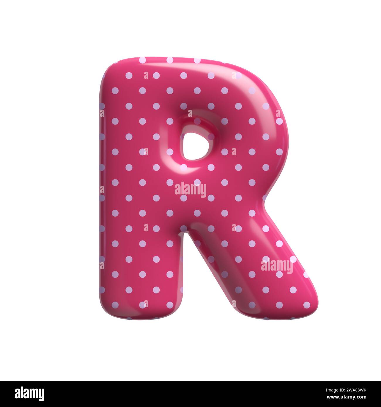 Polka dot letter R - Uppercase 3d pink retro font - suitable for ...