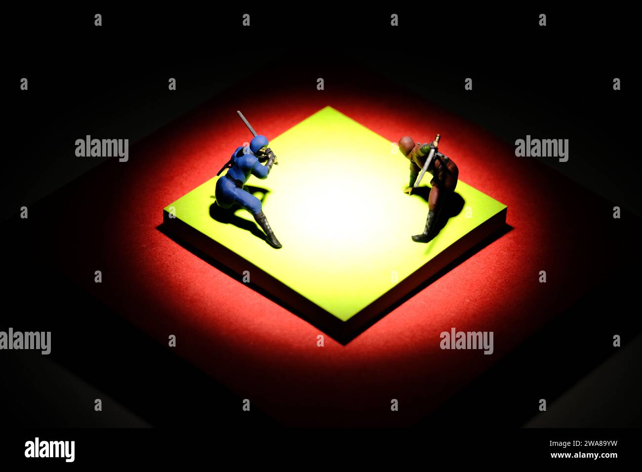 Creative miniature people toy figure photography. Sticky notes ...