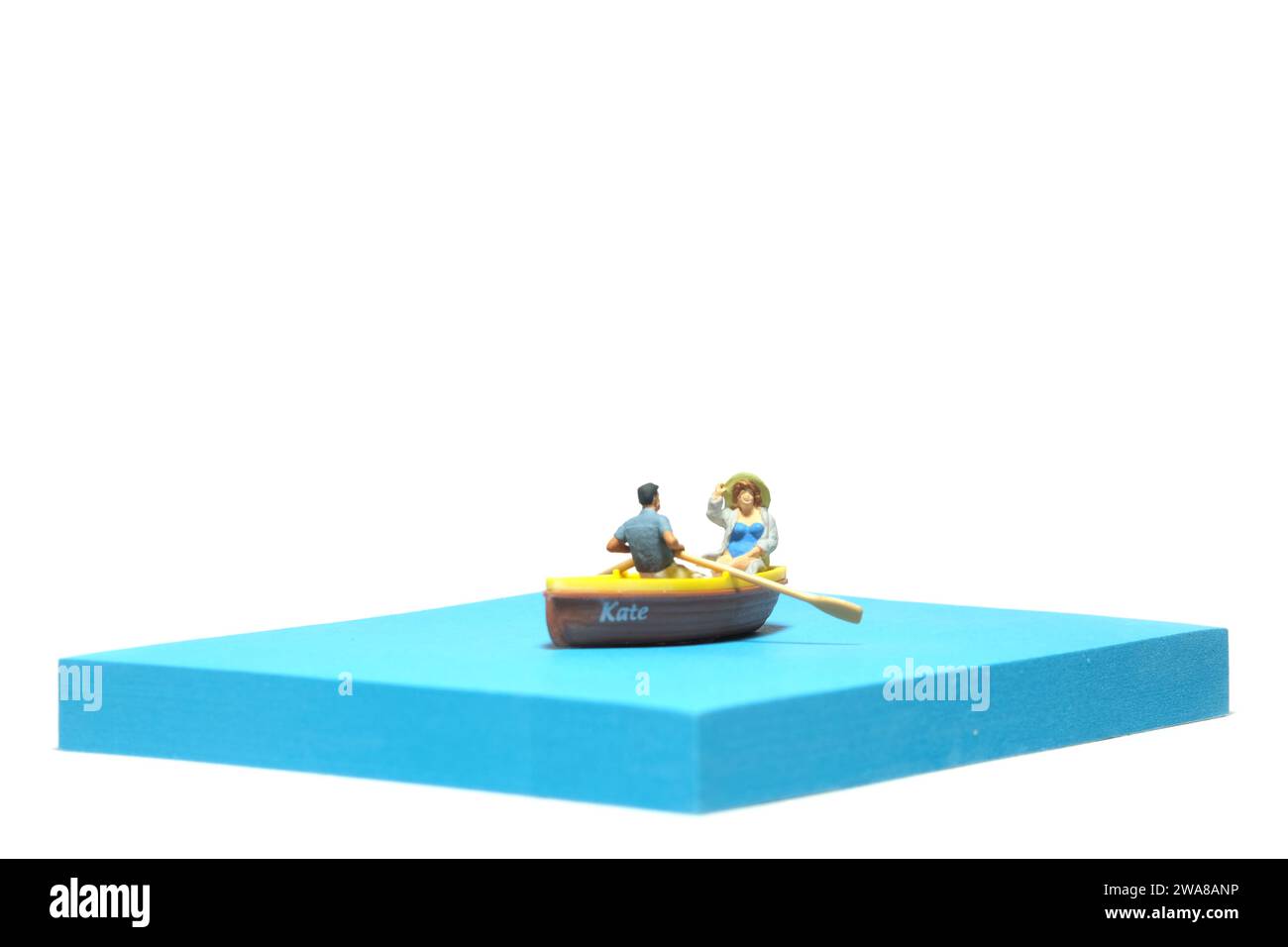 Creative miniature people toy figure photography. Sticky notes ...