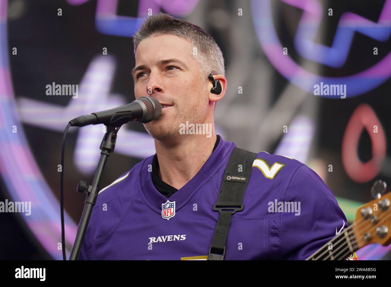 All Time Low performs at halftime during an NFL football game between ...